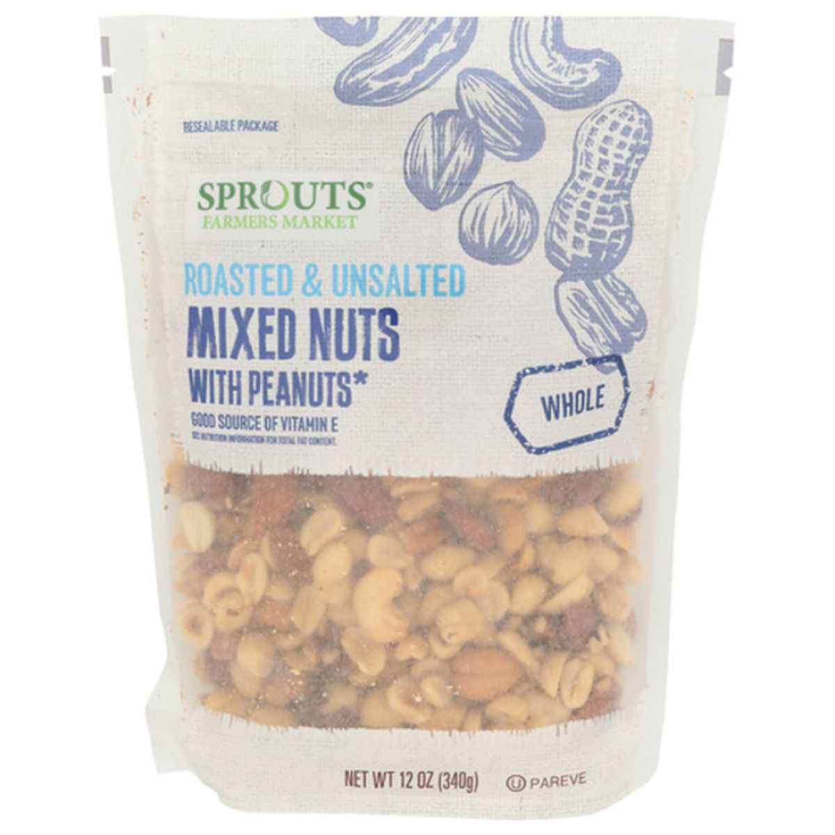 Sprouts Roasted Unsalted Mix Nuts With Peanuts | Fig App