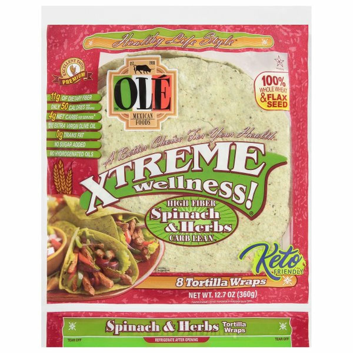 Ole Xtreme Wellness Xtreme Wellness! Tortilla Wraps, Spinach & Herbs ...