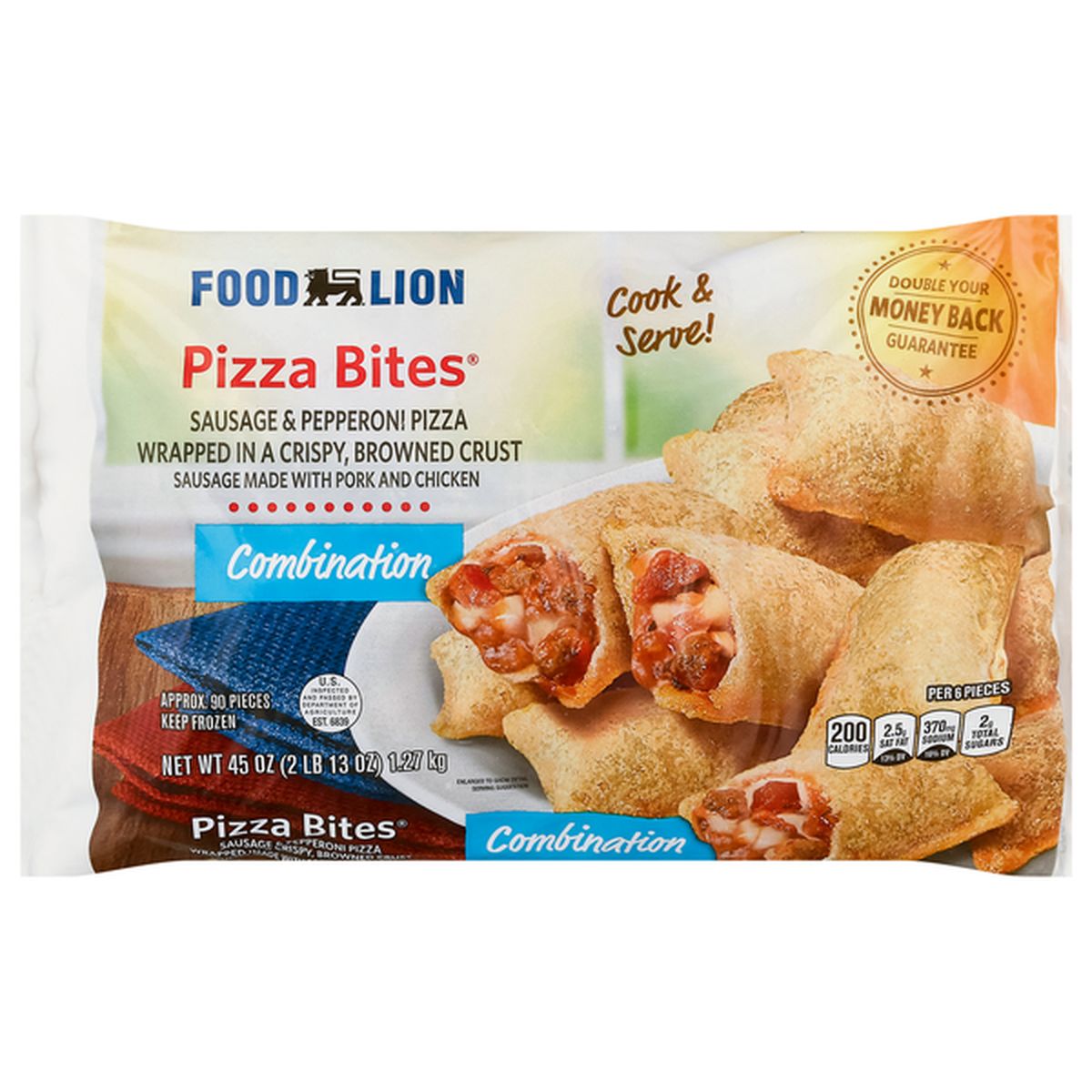 Food Lion Pizza Bites, Combination, Sausage & Pepperoni | Fig App