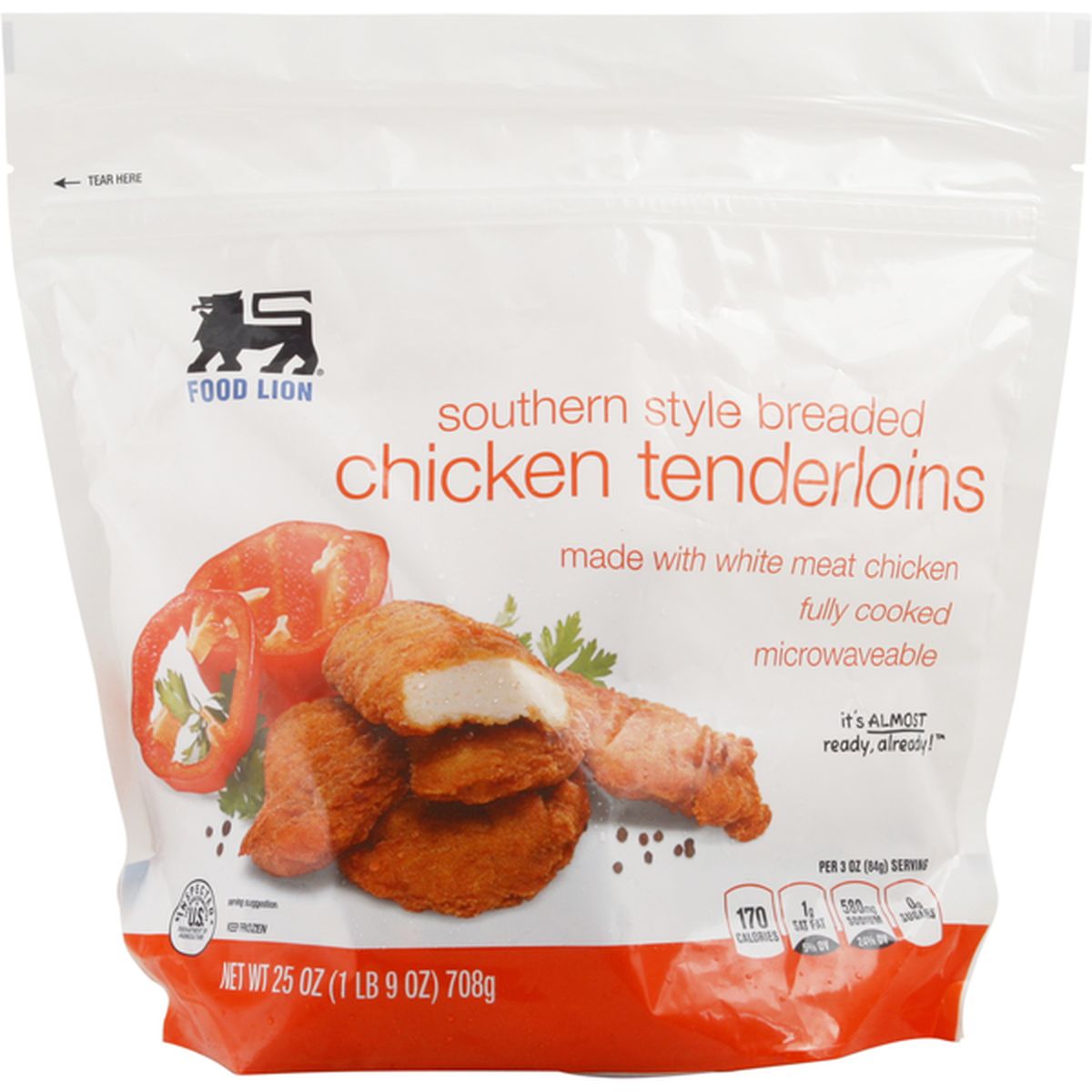 Food Lion Chicken Tenderloins, Southern Style, Breaded | Fig App