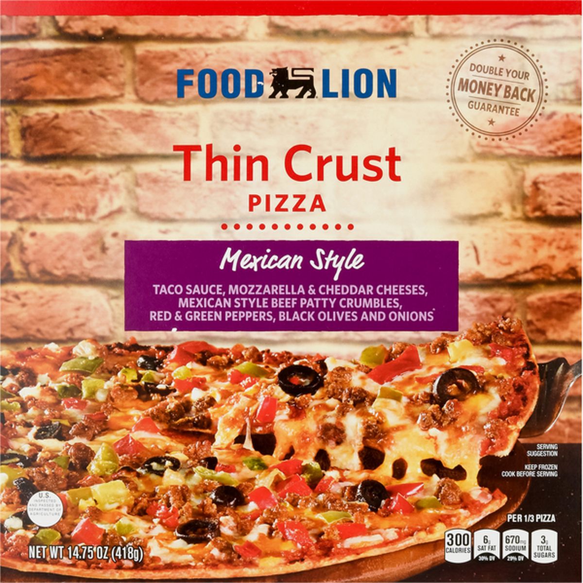 Food Lion Pizza, Thin Crust, Mexican Style | Fig App