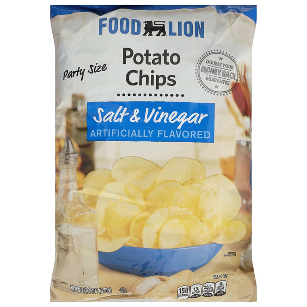 Food Lion Potato Chips, Salt & Vinegar, Party Size | Fig App