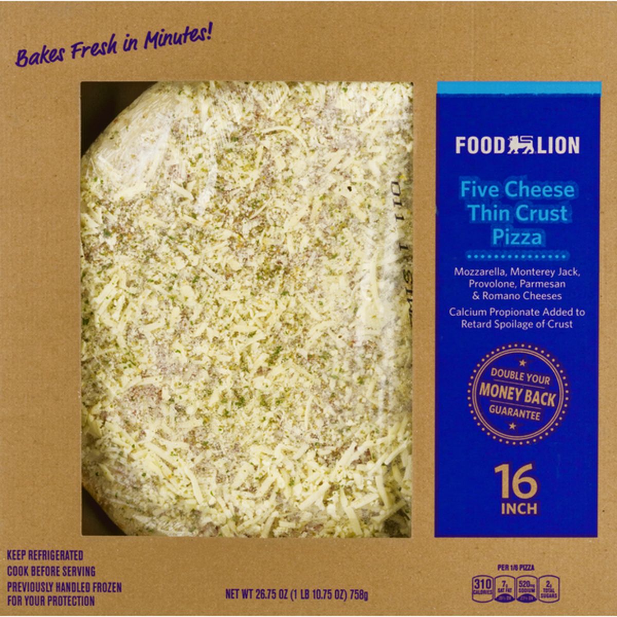 Food Lion Pizza, Five Cheese, Thin Crust | Fig App