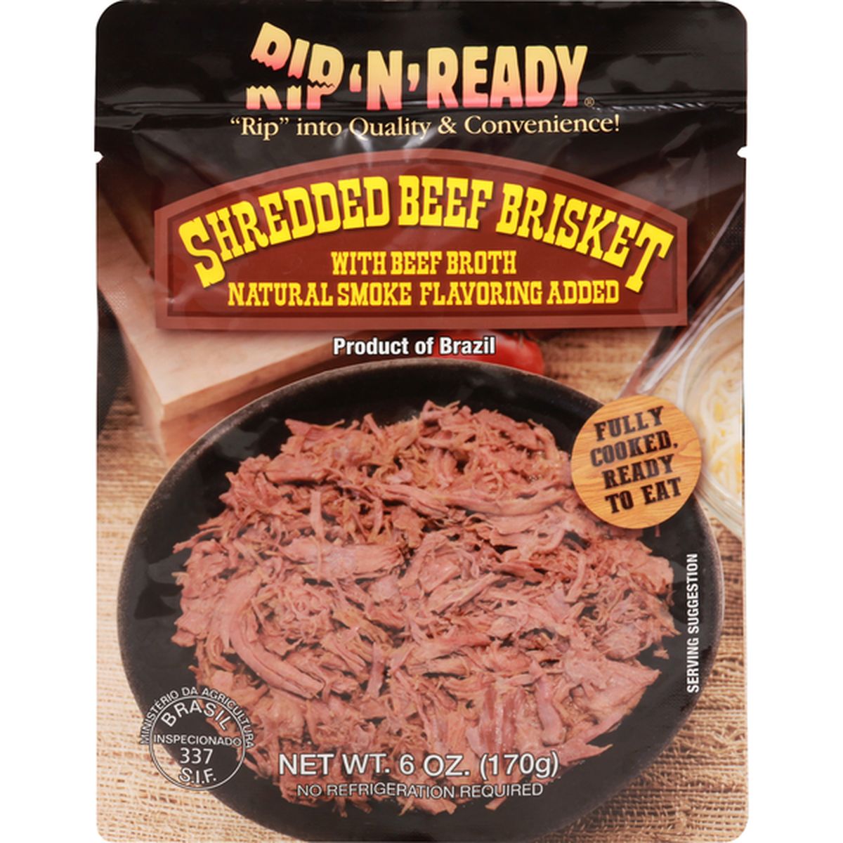 Rip N Ready Beef Brisket, With Beef Broth, Shredded | Fig App