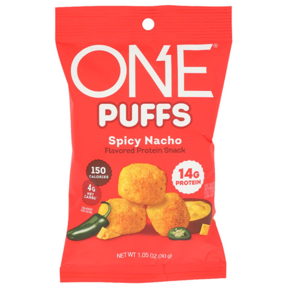 One Bar Spicy Nacho Protein Puffs | Fig App