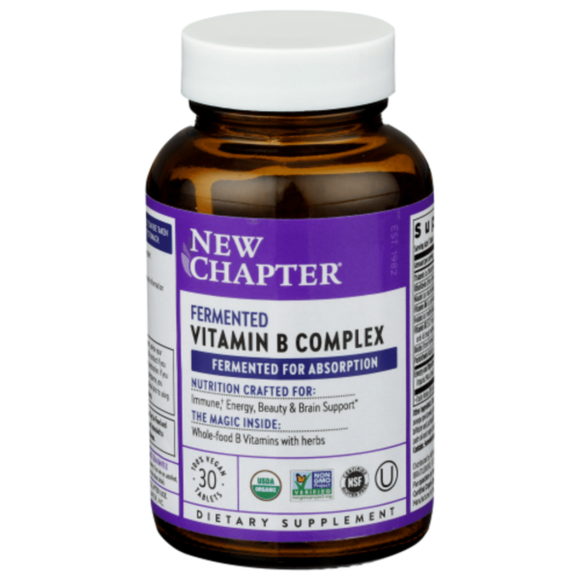 New Chapter Vitamin B Complex, with Whole-Food Herbs, Fermented, Vegan ...