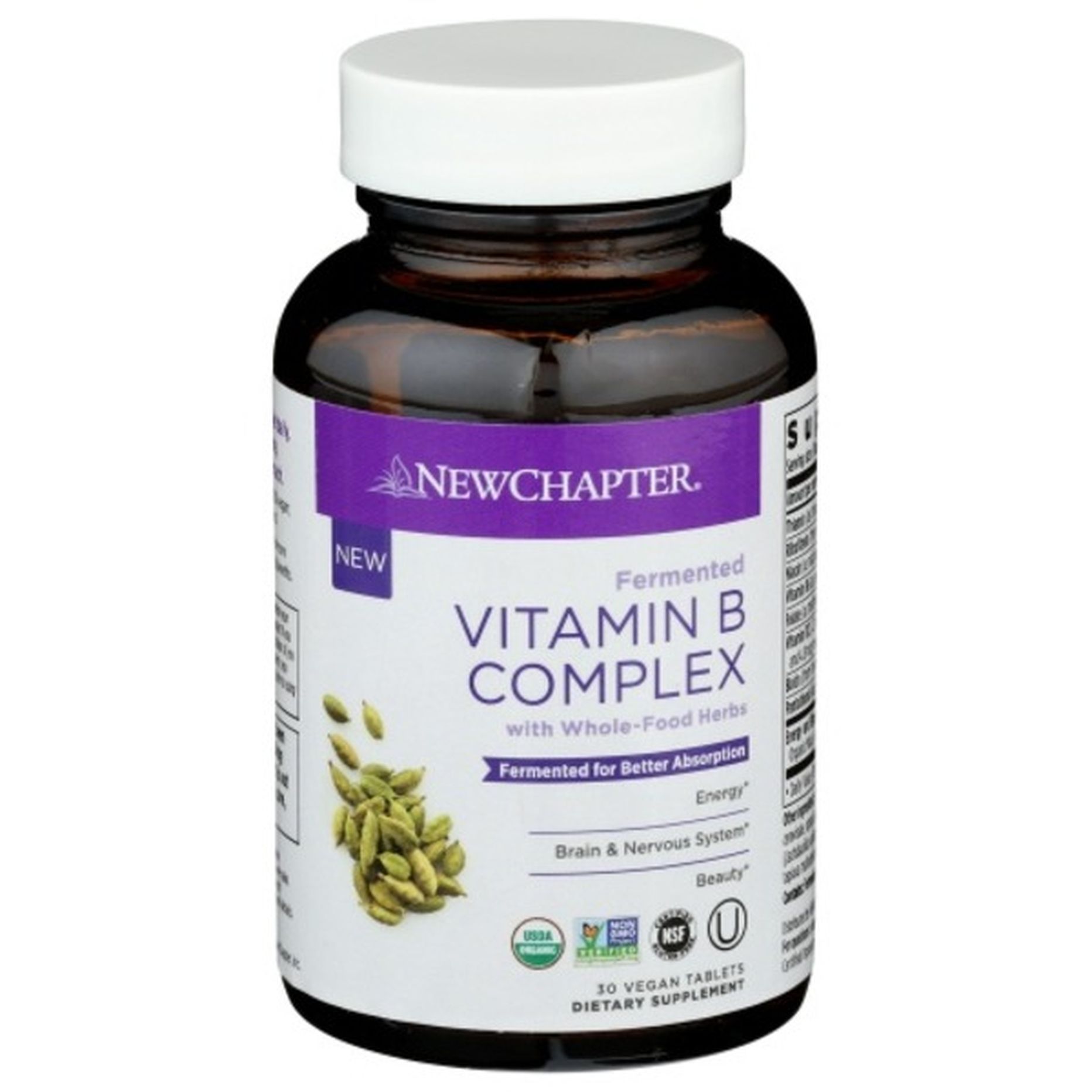 New Chapter Vitamin B Complex, with Whole-Food Herbs, Fermented, Vegan ...