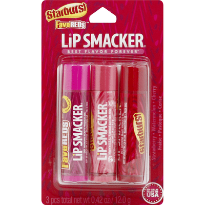 Lip Smacker Lip Balm, Strawberry, Watermelon, Cherry, Starburst (3 each ...