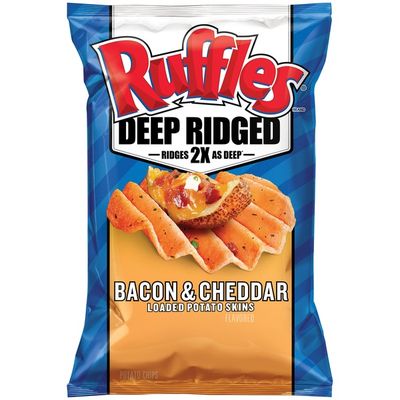 Ruffles Deep Ridged Bacon & Cheddar Loaded Potato Skins Potato Chips (7 ...