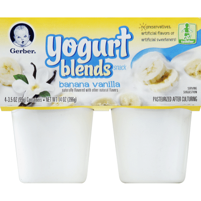 Gerber Yogurt Blends Snack, Banana Vanilla, 4 Pack (4 each) - Instacart