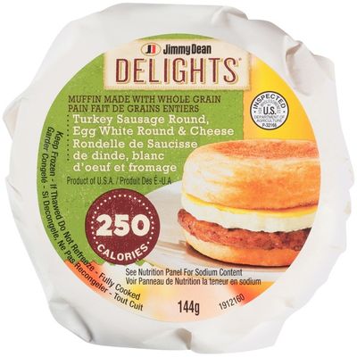 Jimmy Dean Delights Turkey Sausage Round,Egg White Round & Cheese ...