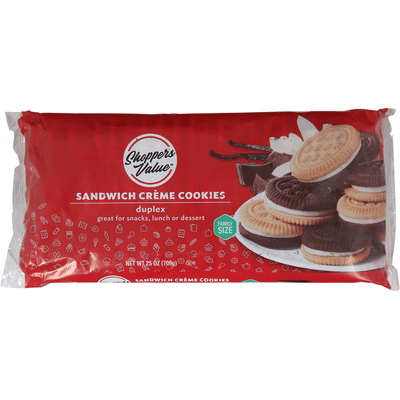 Shoppers Value Sandwich Creme Cookies, Duplex, Family Size (25 oz ...