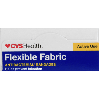 CVS Health Antibacterial Bandages, Flexible Fabric, Assorted Sizes (30 ...