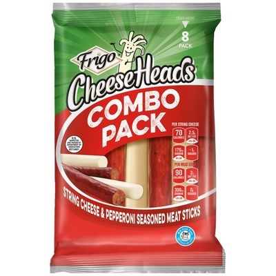 Frigo Cheese Heads String Cheese & Pepperoni Flavored Meat Sticks (6 oz ...