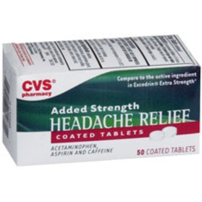 CVS Pharmacy Headache Relief Coated Tablets Added Strength (50 ct ...
