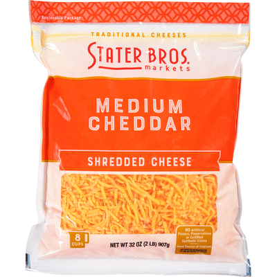 Stater Bros. Markets Shredded Cheese, Medium Cheddar (32 oz) - Instacart