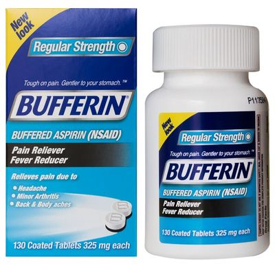 Bufferin Buffered Aspirin, Regular Strength, 325 mg, Coated Tablets ...