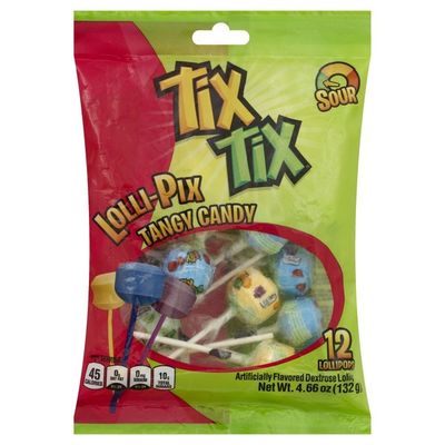 Tix Tix Dextrose Lollipop, Sour, Tangy Candy, Lolli-Pix (4.66 each ...