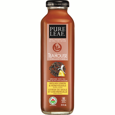 Lipton Pure Leaf Organic Sicilian Lemon & Honeysuckle Iced Tea (414 ml ...