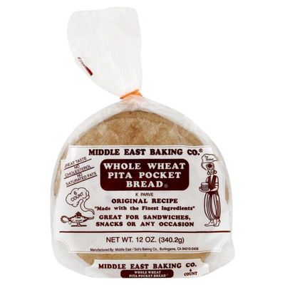 Middle East Bakery Bread, Whole Wheat Pita Pocket (6 each) - Instacart