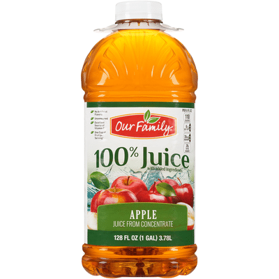 Our Family 100% Apple Juice From Concentrate (128 fl oz) - Instacart