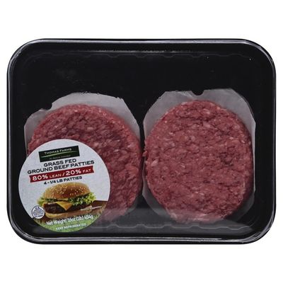 Thomas Farm Grass Fed Ground Beef Patties (16 oz) - Instacart