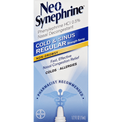 Neo Synephrine Cold & Sinus, Regular Strength, Spray (0.5 fl oz ...