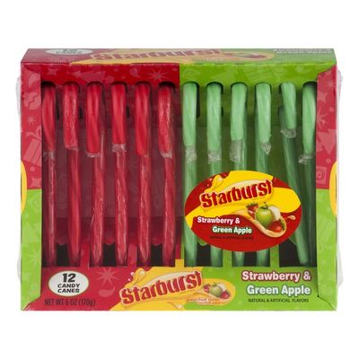 Starburst Candy Canes Strawberry & Green Apple - 12 CT (0.5 oz) - Instacart