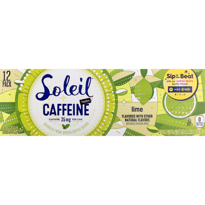 Soleil Sparkling Water, Lime, 12 Pack (12 fl oz) - Instacart