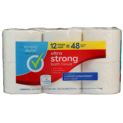 Simply Done Ultra Strong Bath Tissue Mega Rolls (12 ct) - Instacart