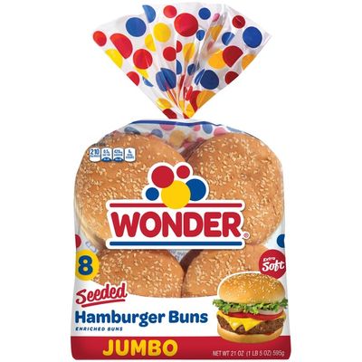 Wonder Bread Seeded Jumbo Hamburger Buns (8 ct) - Instacart