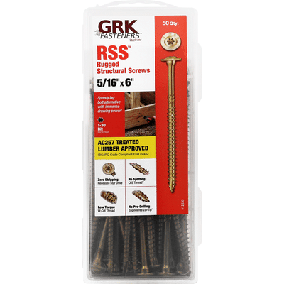 GRK Fasteners Structural Screws, T-30 Bit, Rugged (50 each) - Instacart