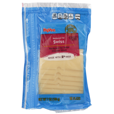 Hy-Vee Swiss Reduced Fat Cheese Slices (7 oz) - Instacart