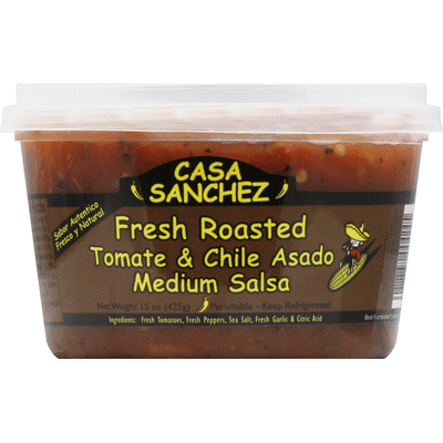 Casa Sanchez Salsa, Fresh Roasted Tomate & Chile Asado, Medium (15 oz ...