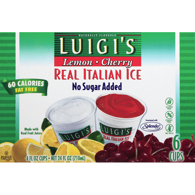 Luigi's Italian Ice, Real, Lemon/Cherry (4 oz) - Instacart