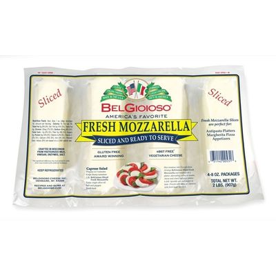 BelGioioso Sliced Fresh Mozzarella Cheese, Log 4-8oz (32 oz) - Instacart
