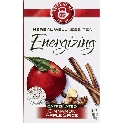 Teekanne Energizing Cinnamon Apple Spice Caffeinated Tea Bags (1.41 oz ...
