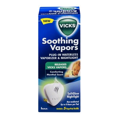Vicks Soothing Vapors Plug-In Waterless Vaporizer & Nightlight Menthol ...