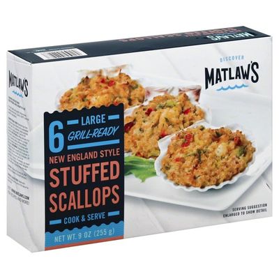 Matlaw's Stuffed Scallops, New England Style, Large, Box (9 oz) - Instacart