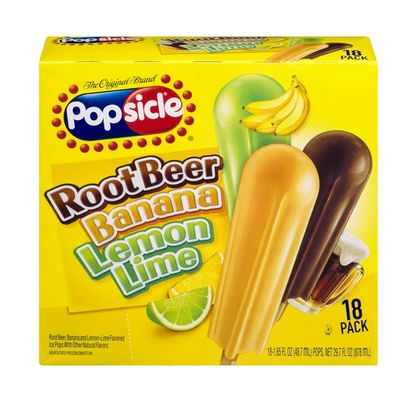 Popsicle Root Beer, Banana, Lemon Lime Ice Pops - 18 CT (1.65 fl oz ...