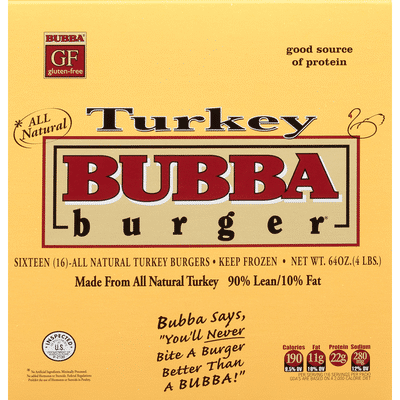Bubba Burger Burgers, Turkey (16 each) - Instacart