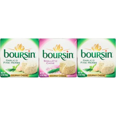 Boursin Garlic & Fine Herbs Shallot & Chive Gournay Cheese (5.2 oz ...