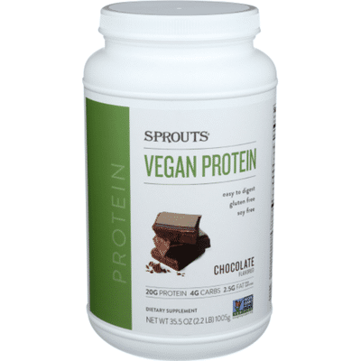 Sprouts Chocolate Flavored Vegan Protein Powder (2.2 lb) - Instacart