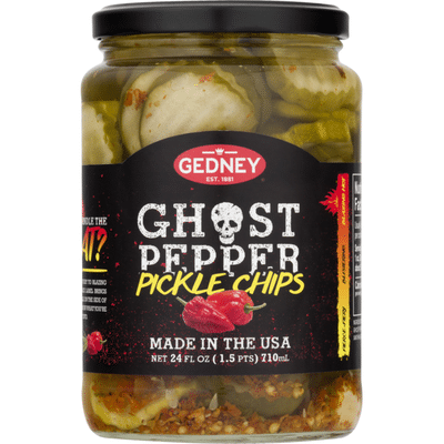 Gedney Pickle Chips, Ghost Pepper, Blazing Hot (24 oz) - Instacart