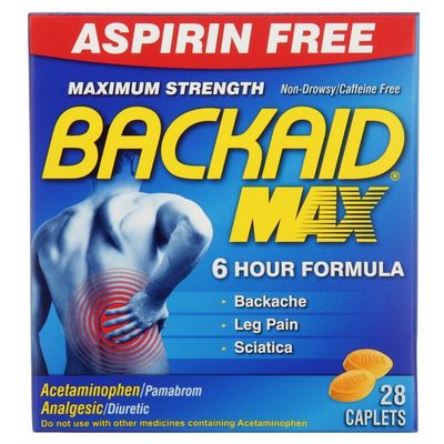 BACKAID Max, Maximum Strength Analgesic/Diuretic Caplets (28 ct ...