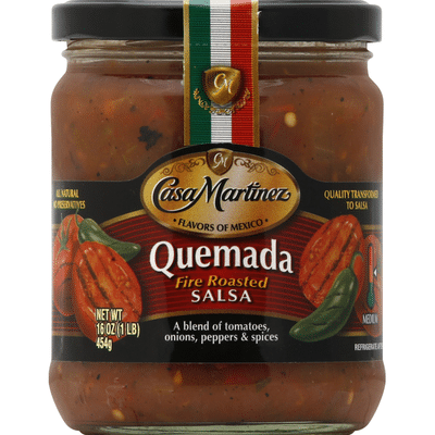 Casa Martinez Salsa, Fire Roasted, Quemada, Medium (16 oz) - Instacart
