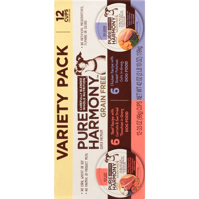 Pure Harmony Dog Food, Grain Free, Super Premium, Variety Pack (3.5 oz ...