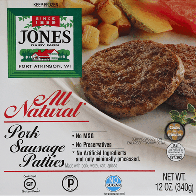 Jones Dairy Farm Patties, Pork Sausage (12 oz) - Instacart