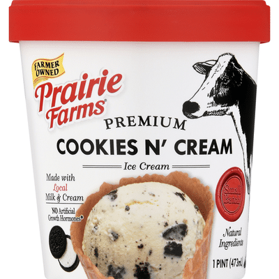 Prairie Farms Ice Cream, Premium, Cookies N' Cream (1 pt) - Instacart