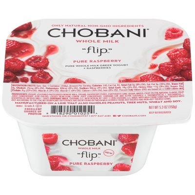 Chobani Flip Pure Raspberry Whole Milk Greek Yogurt (5.3 oz) - Instacart